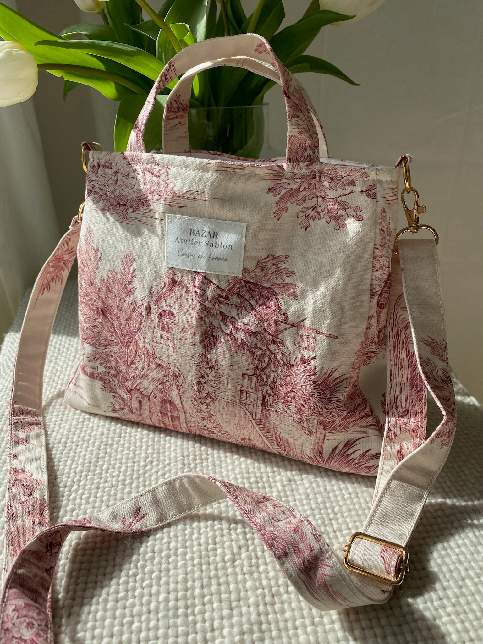 Mini Cabas - Jouy de Fruits Rouge – BAZAR Atelier Sablon